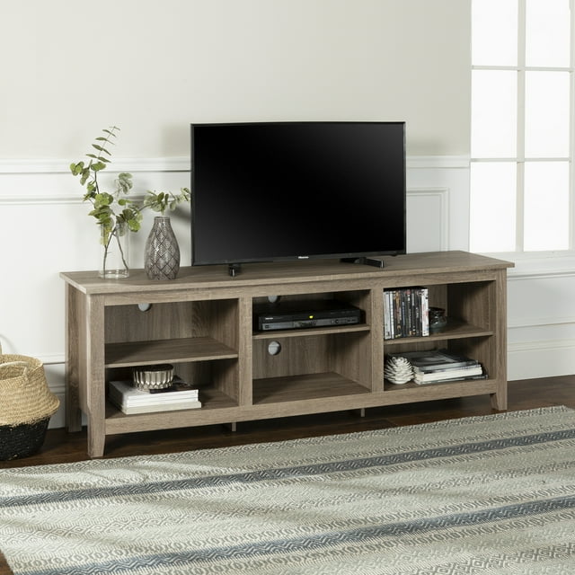 Free Shipping! Woven Paths Open Storage TV Stand Driftwood for TVs up ...
