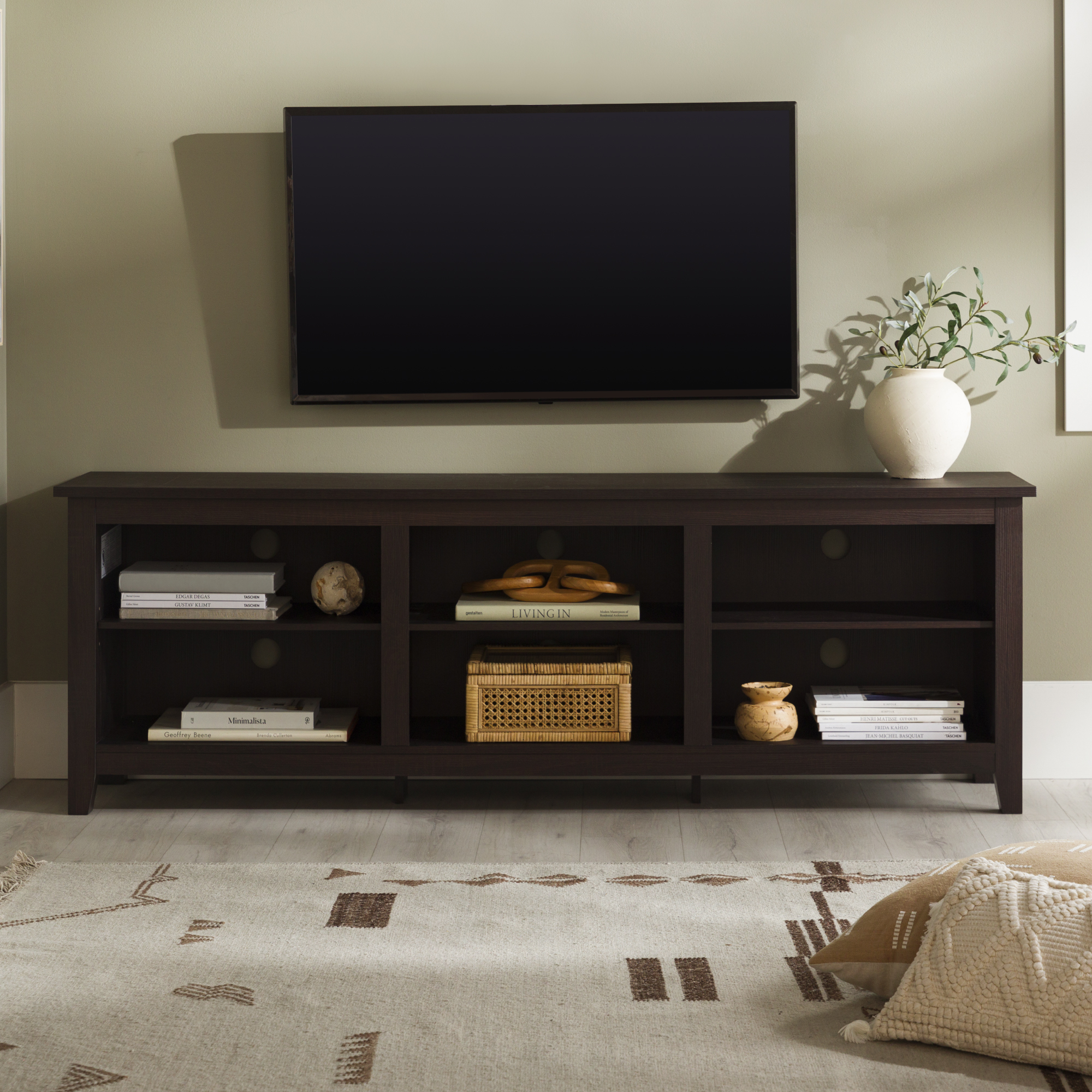 Inval 4-Door TV Stand for TVs up to 60", Espresso - Walmart.com