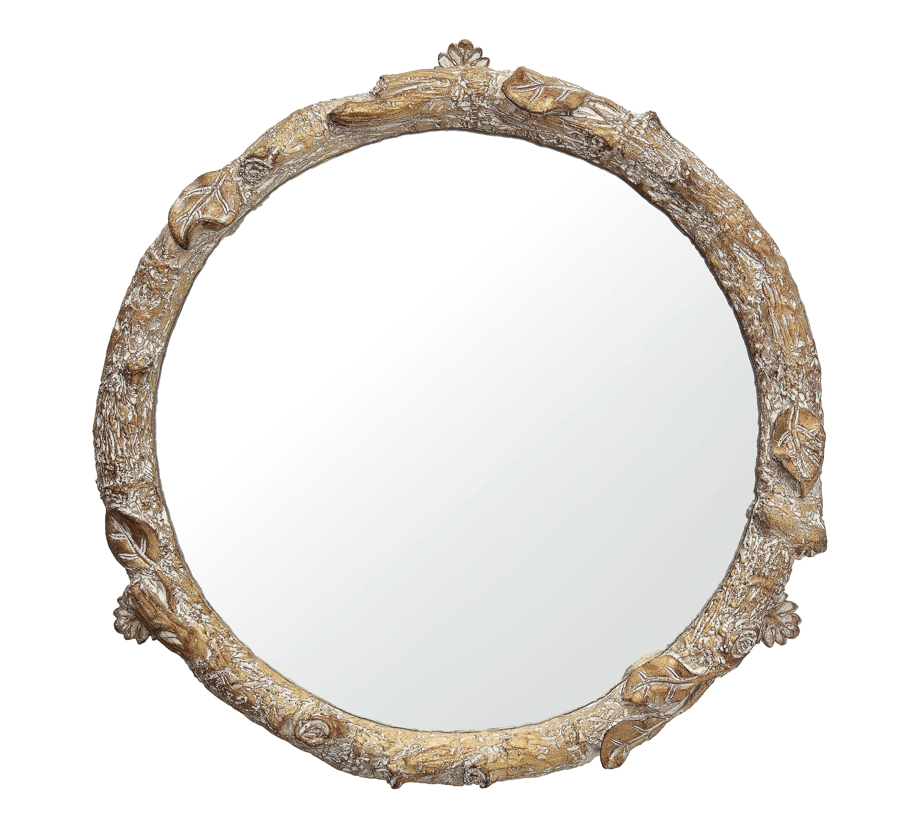 Woven Paths Round Resin Tray with Mirror - Walmart.com