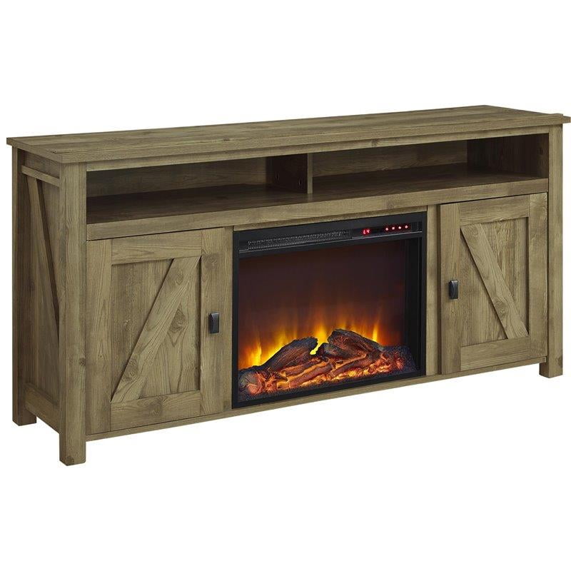 Woven Paths Scandi Farmhouse Electric Fireplace TV Console for TVs up ...