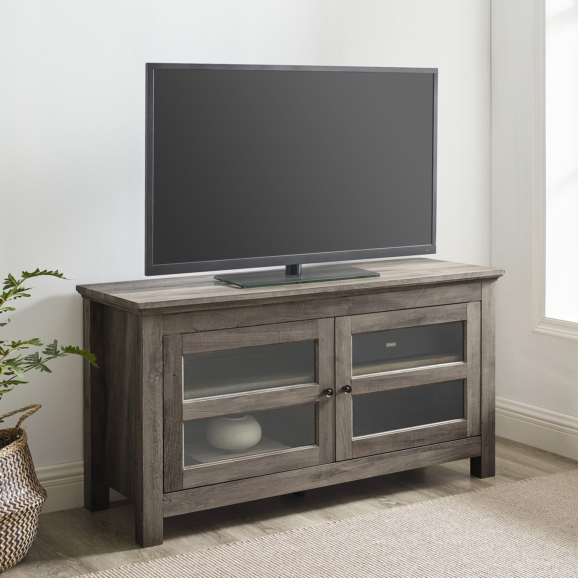 Woven Paths Transitional TV Stand for TVs up to 50", Grey Wash ...