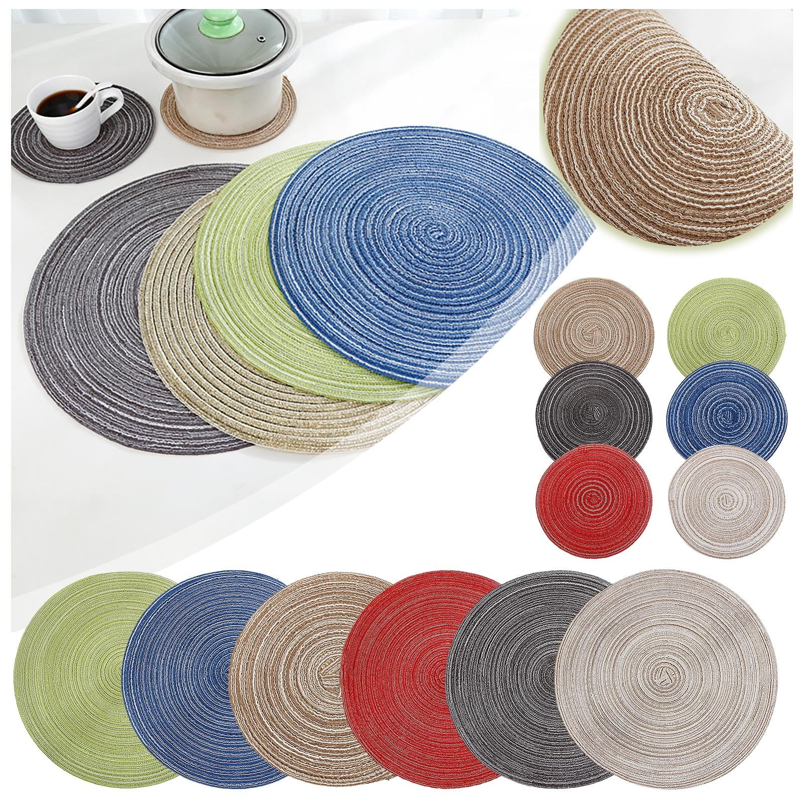 Woven Placemats Fabric Tablemats, Heat Resistant Placemats Farmhouse ...