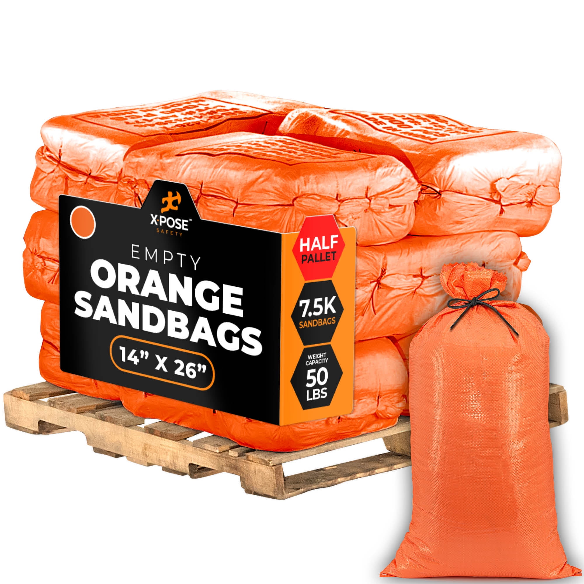 Woven Polypropylene Sand Bags for Flooding, Gravel -14" x 26" Sacks 50 ...