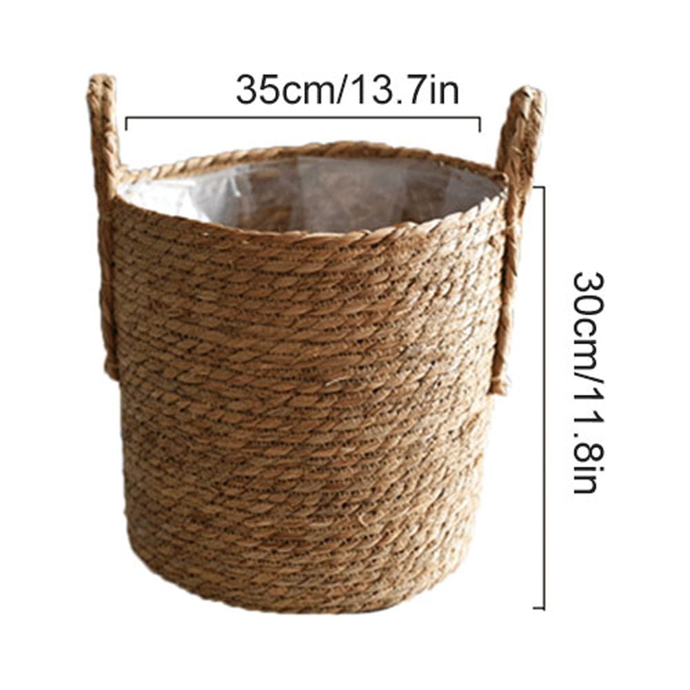 Woven Seagrass Plant Basket, Handwoven Belly Basket For Plants, Wicker ...
