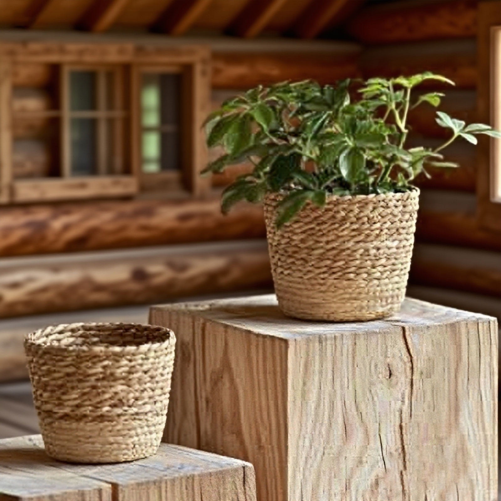 Woven Seagrass Planter – Covers For Indoor Greenery & Home Storage ...