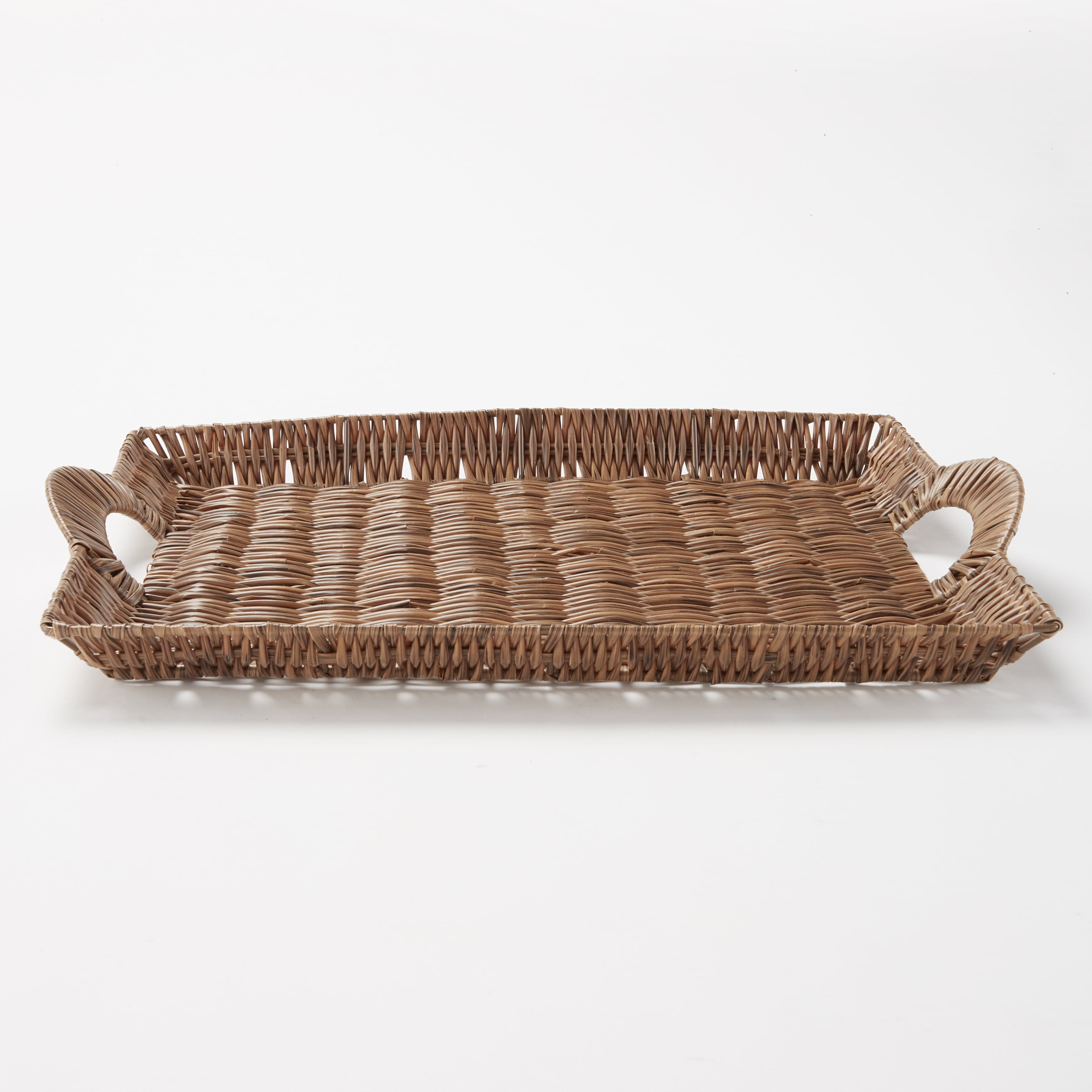 Woven Serving Tray - Wicker Carrying Tray with Handles for Parties ...
