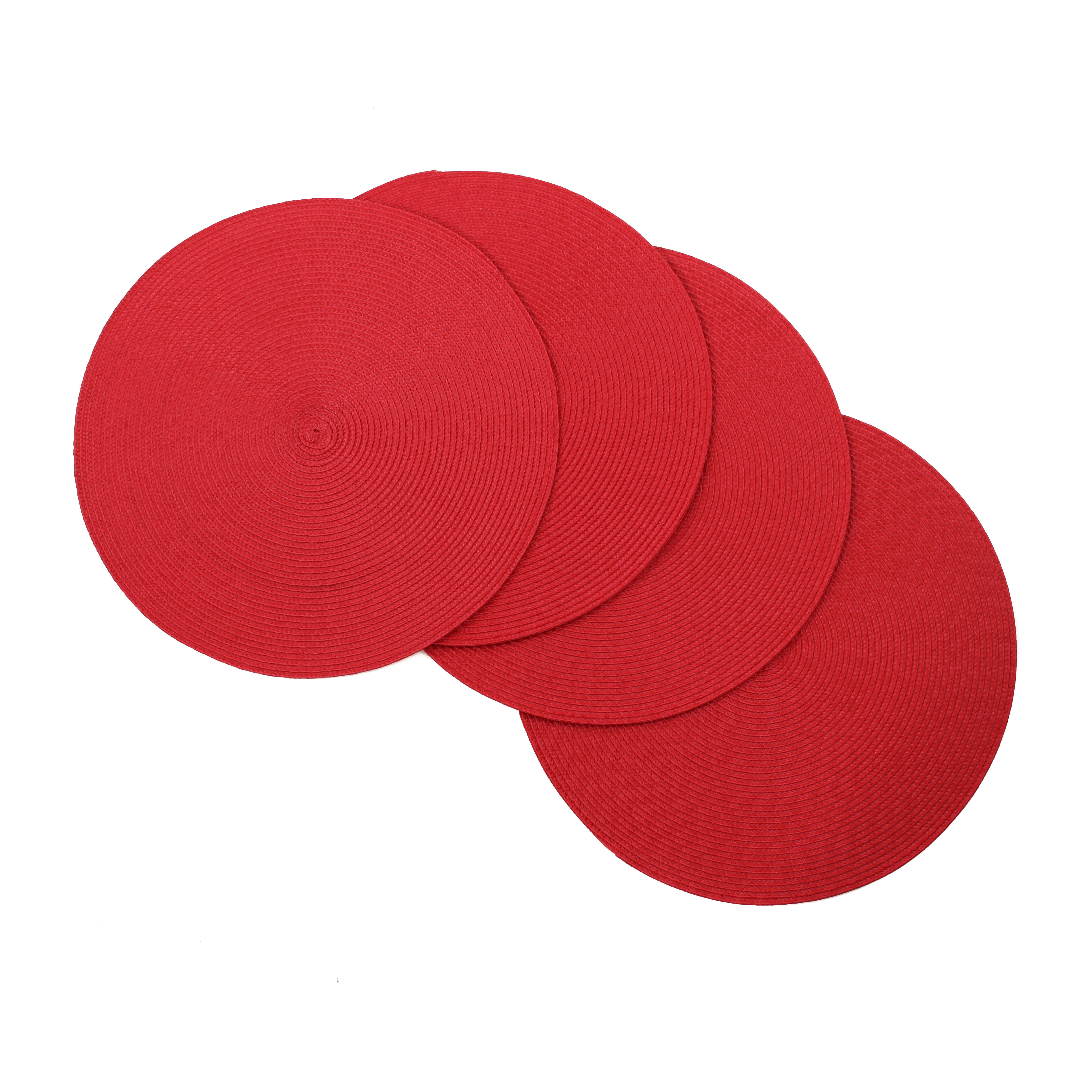 Woven Spiral Table Placemats 15 Inches Round Set of 4 Non-Slip Dining ...