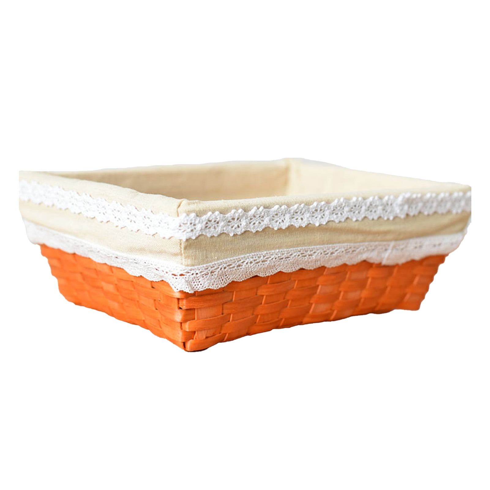 Woven Storage Basket Cotton Flax Lace Woven Storage Box for Bedroom ...