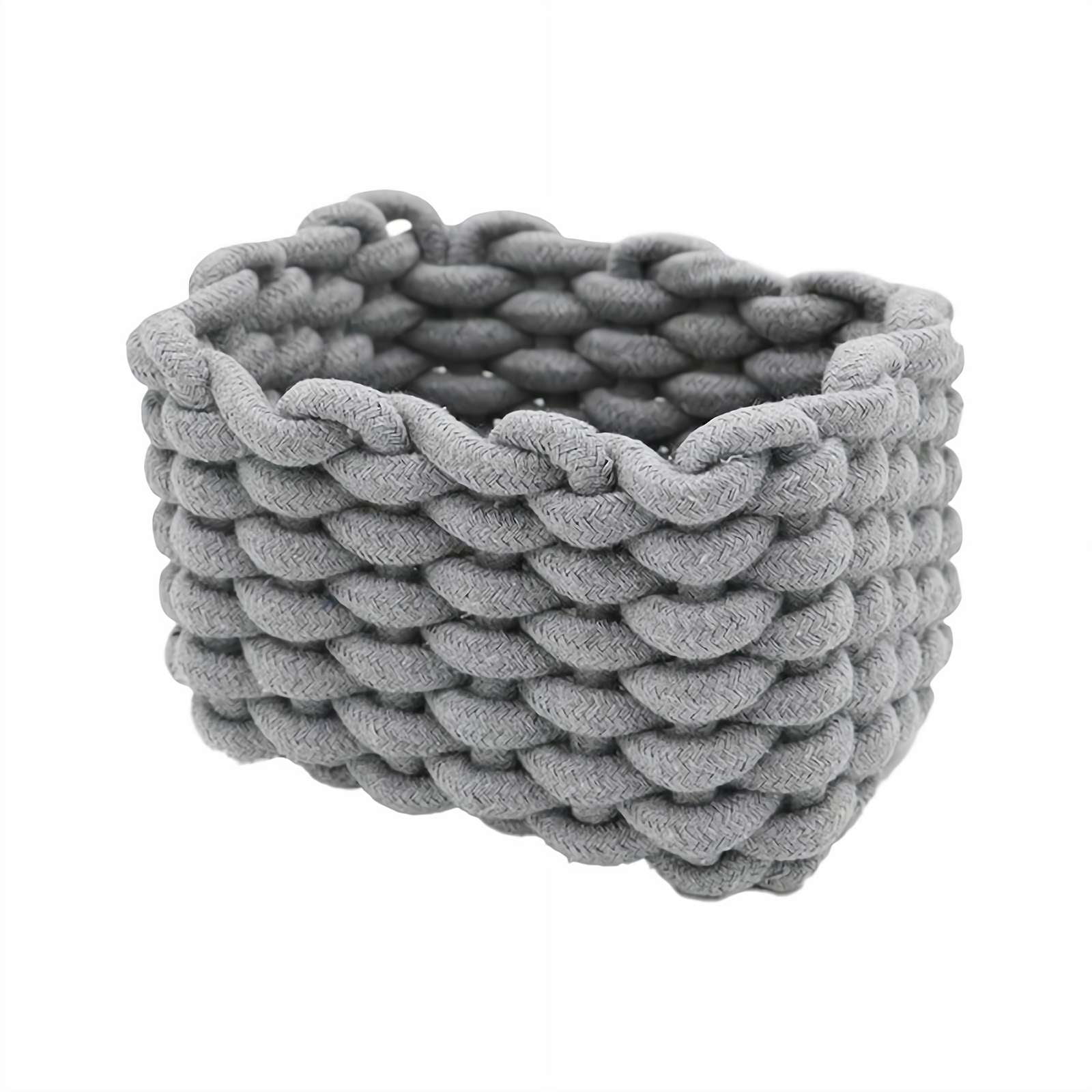 Woven Storage Basket, Cotton Storage Baskets Bin, Small Rope Desktop ...