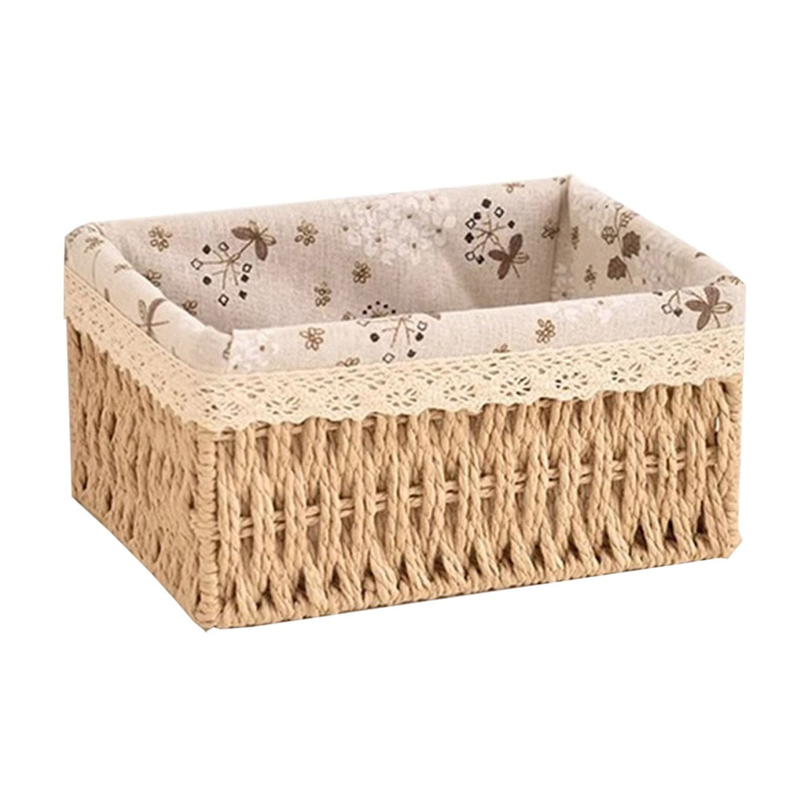 Woven Storage Basket for Desktop Organization, Coffee Table Organizer ...