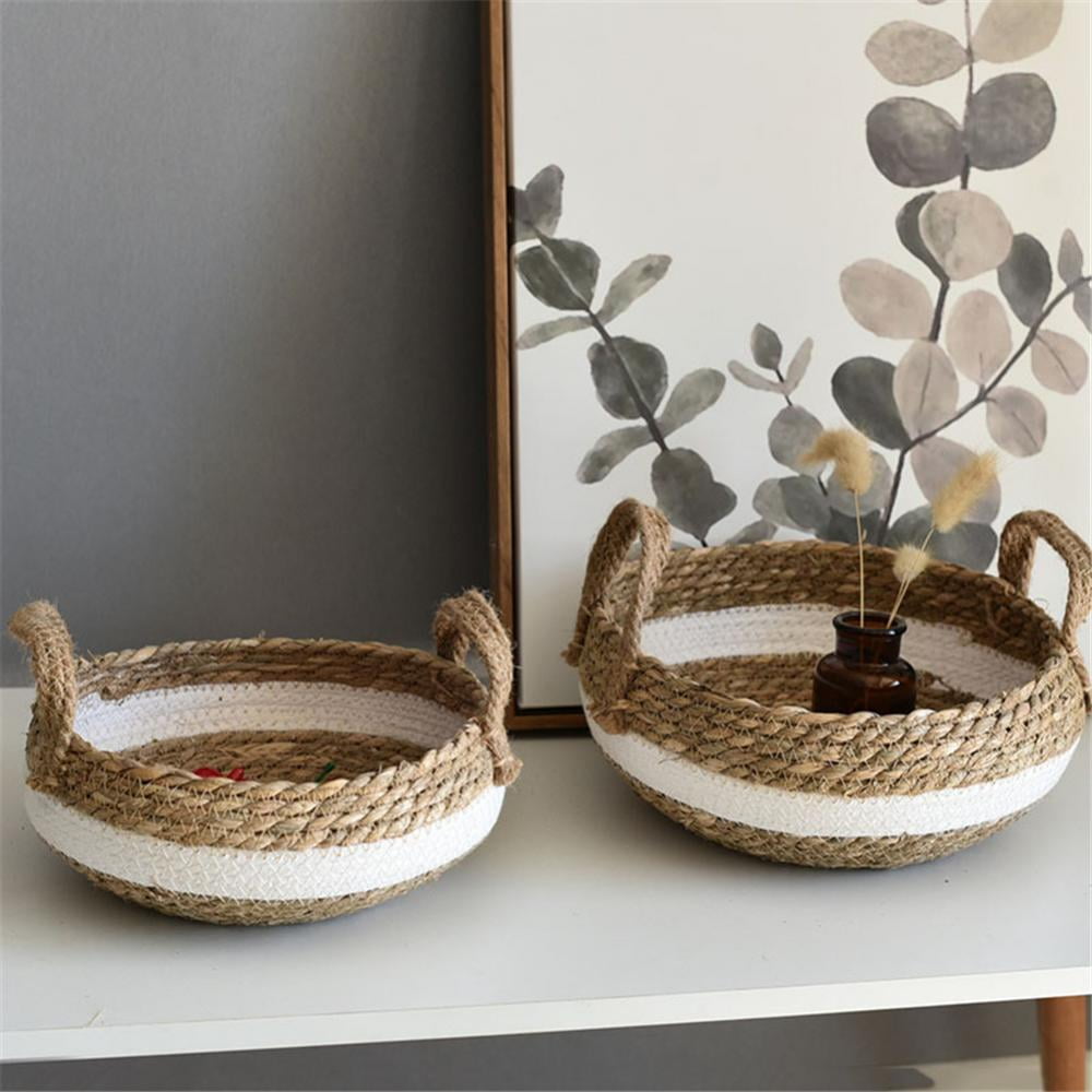 Woven Storage Basket-Handmade Woven Desktop Sundry Storage Baskets ...