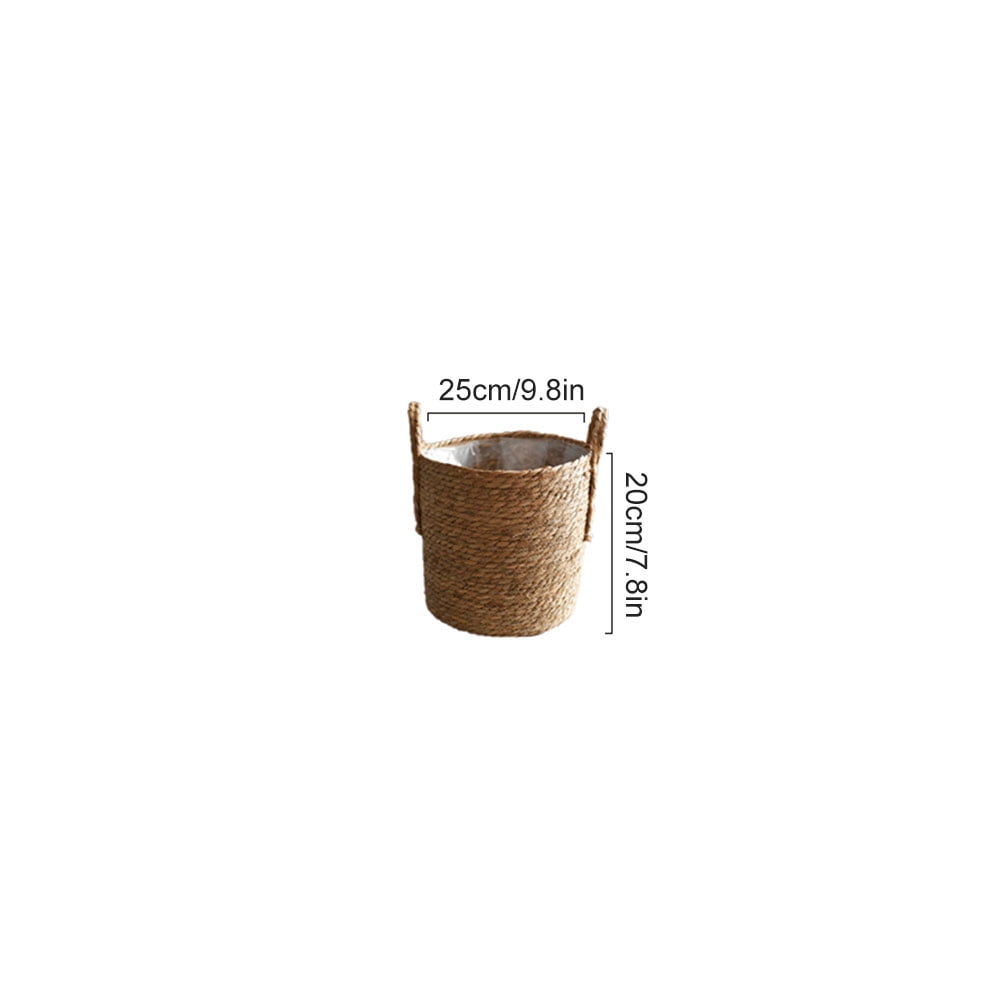 Woven Storage Basket with Handles - Turf Material-Shaped Basket Bin for ...
