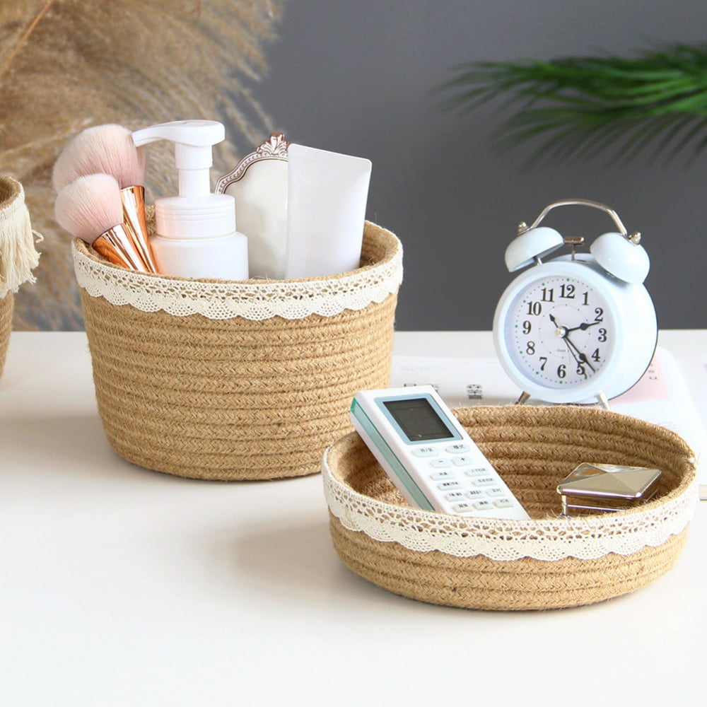 Woven Storage Baskets – Jute Rope Decorative Hamper for Nursery, Toys ...