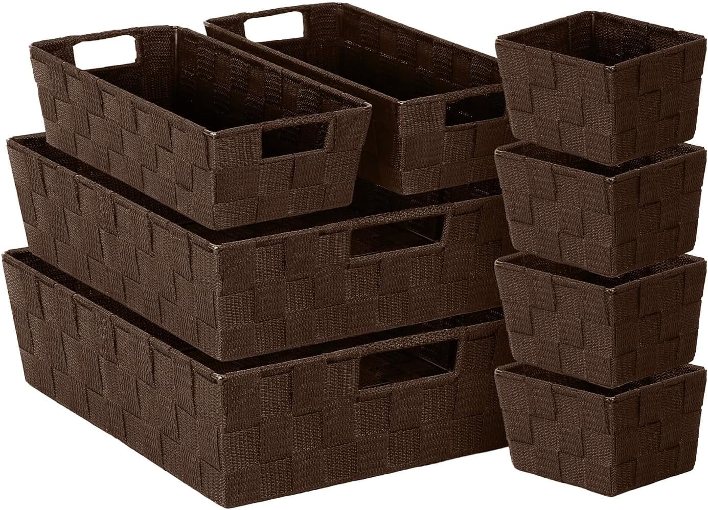 Woven Storage Baskets for Organizing (Set of 8), Cube Baskets Bin ...