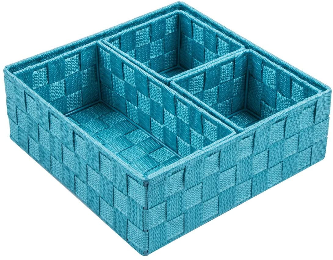 Woven Storage Baskets for Organizing, Small Black Baskets Cube Bin ...