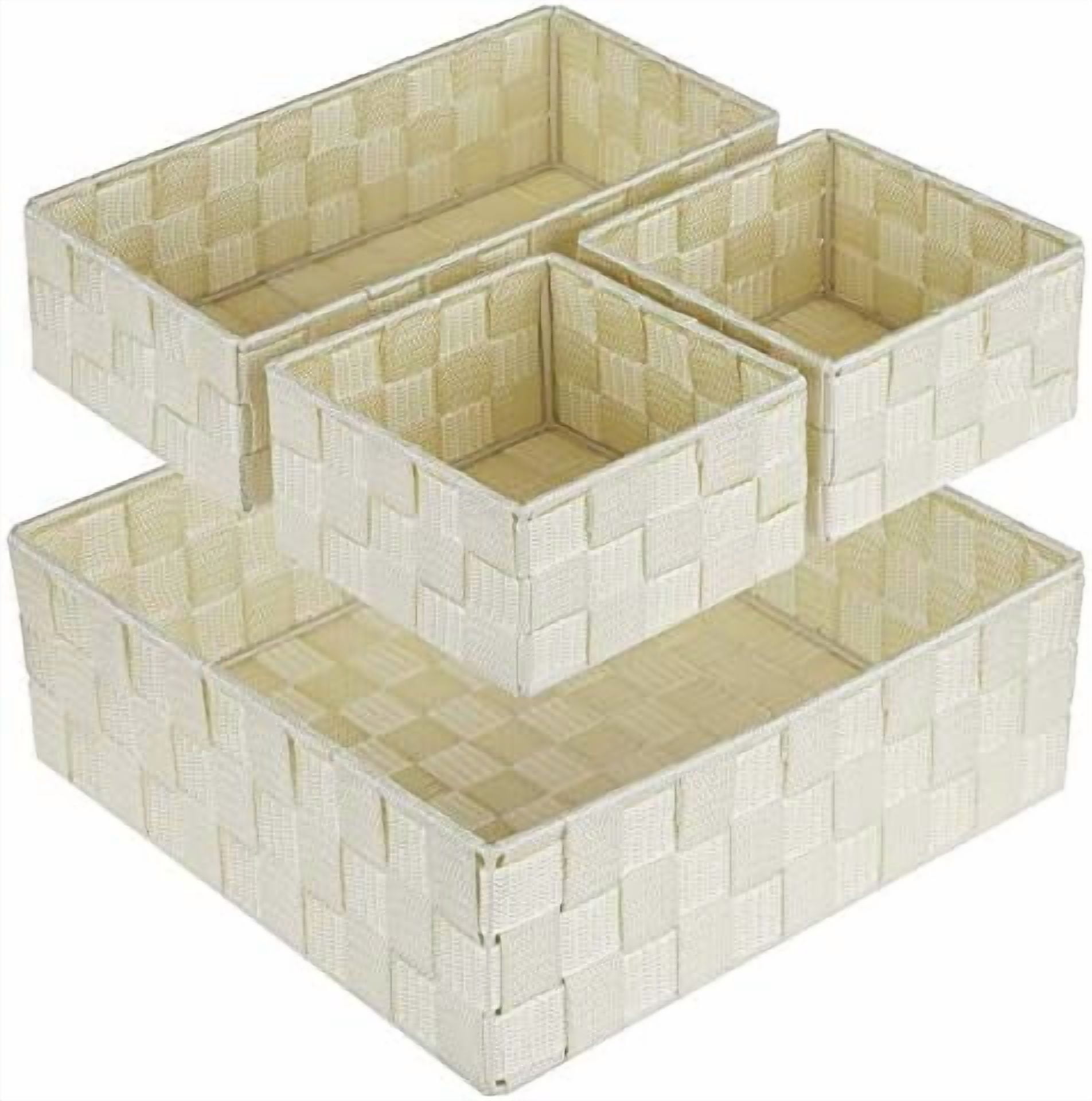 Woven Storage Baskets for Organizing, Small Black Baskets Cube Bin ...