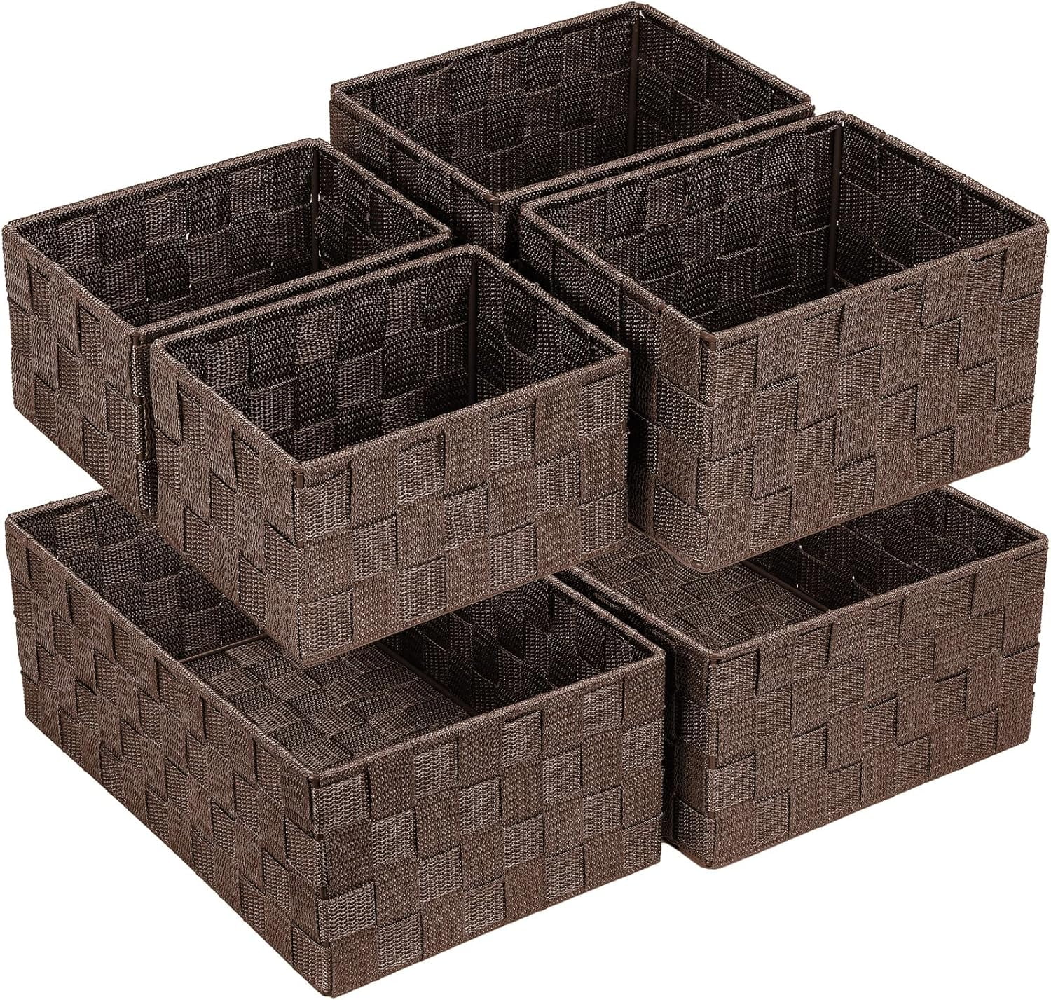 Woven Storage Baskets for Organizing, Small Black Baskets Cube Bin ...