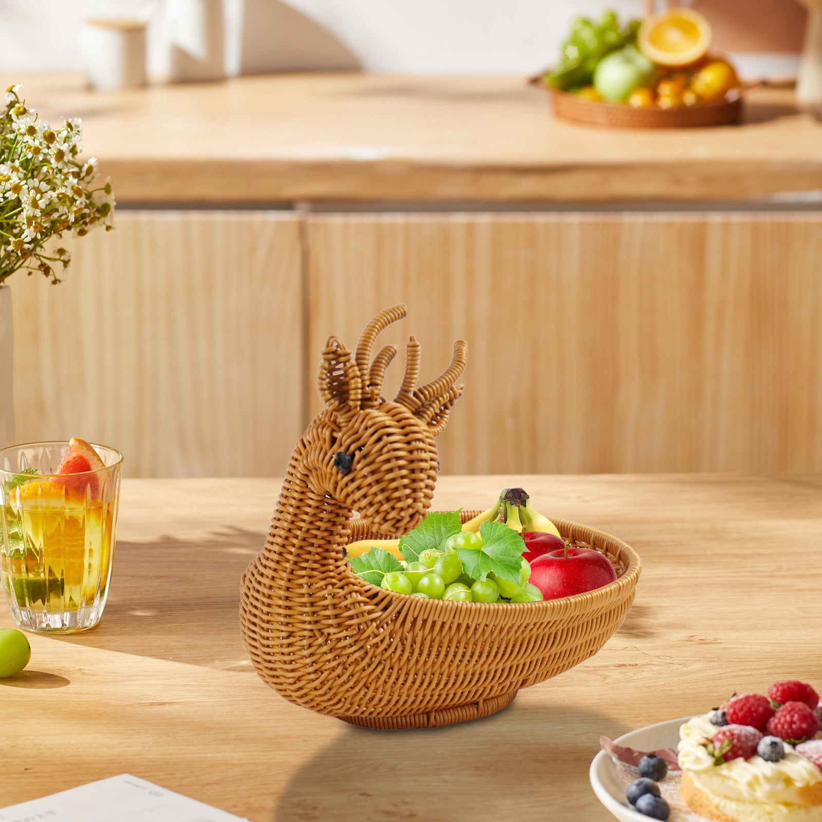 Woven Storage Rattan Basket - Wicker Storage Basket - Brown Container ...