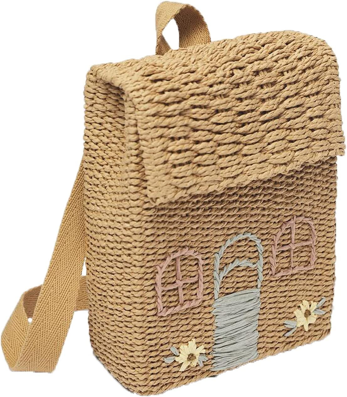Woven Straw Backpack for Summer Beach And Day Trips, With Shoulder ...