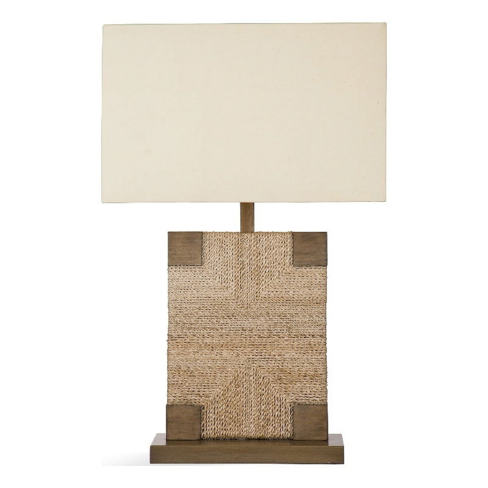 Woven Table Lamp in Natural Brown Wood and Rattan - Walmart.com