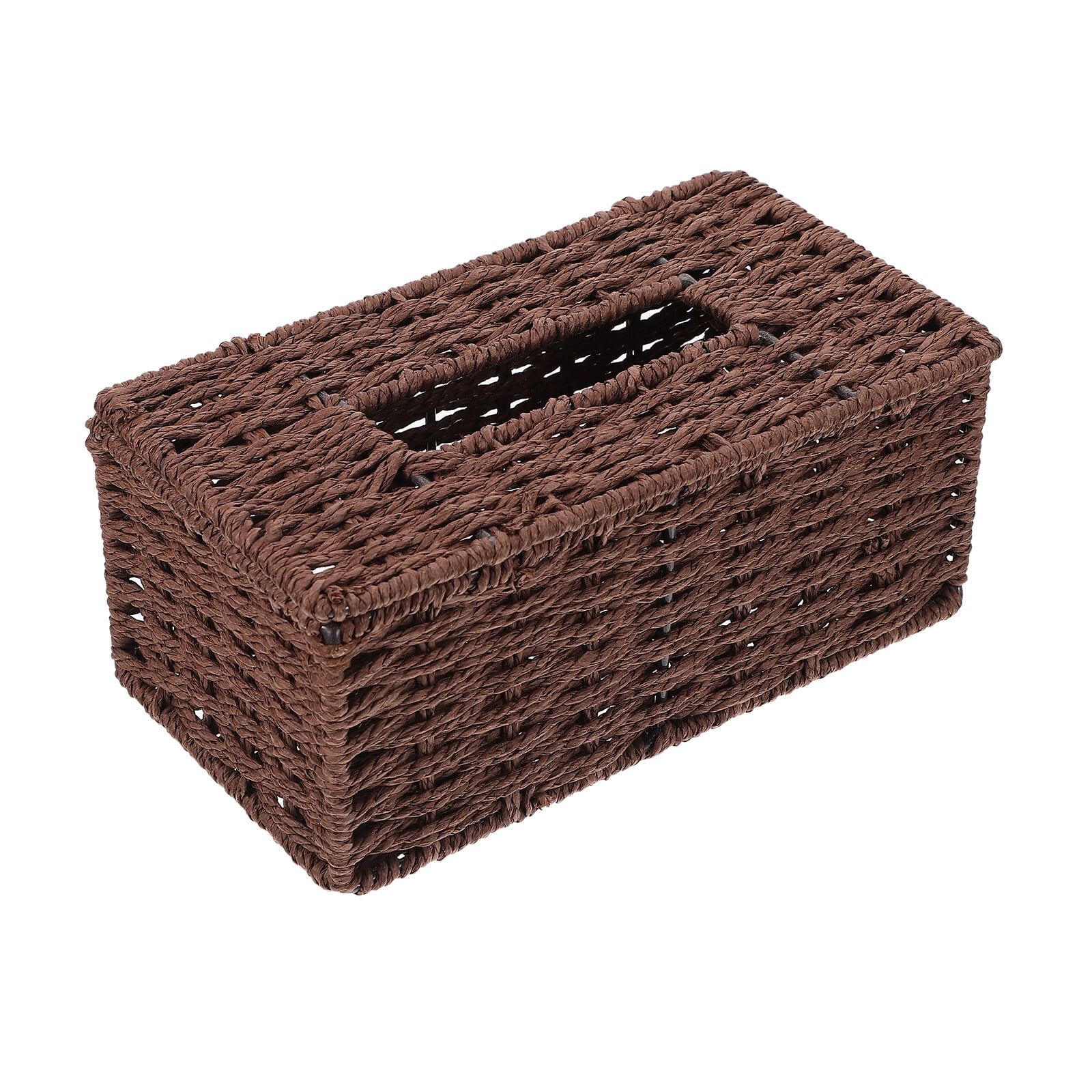 Woven Tissue Box Storage with Lids Rectangle Pantry Office Baby Coffee ...