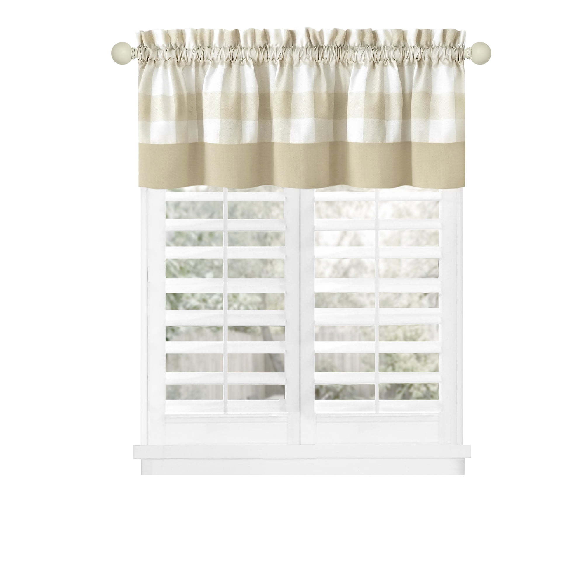 Woven Trends, Buffalo Plaid Valances, 58" x 14", Beige - Walmart.com