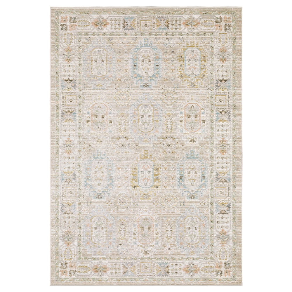 Woven Trends Davren Area Rug CAV04 - 8' X 11' - Beige Vintage Inspired ...