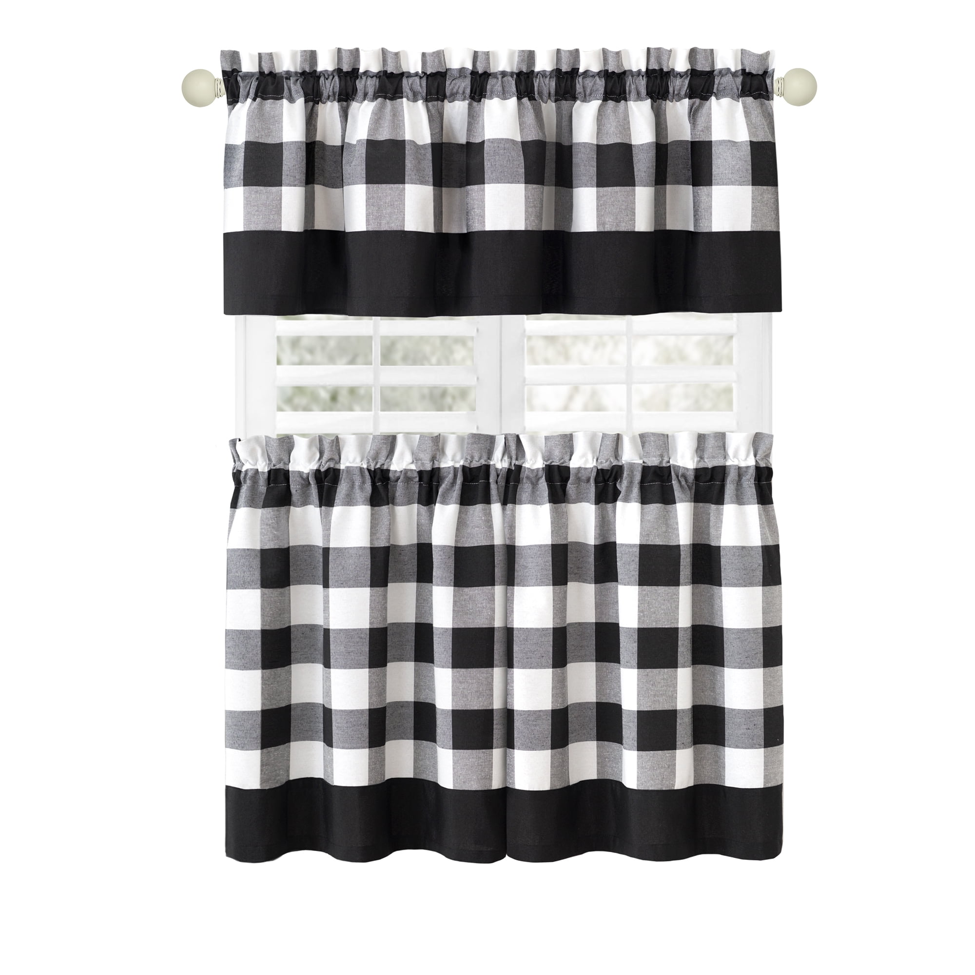 Woven Trends Kitchen Curtains and Valances Set, Classic Country Plaid ...