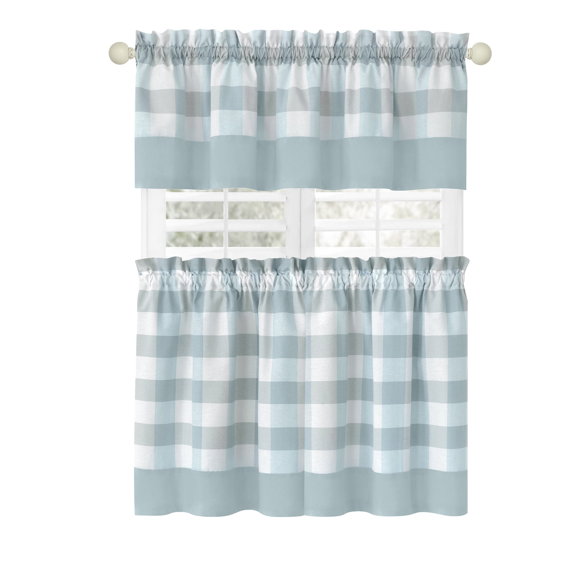 Woven Trends Kitchen Curtains and Valances Set, Classic Country Plaid ...