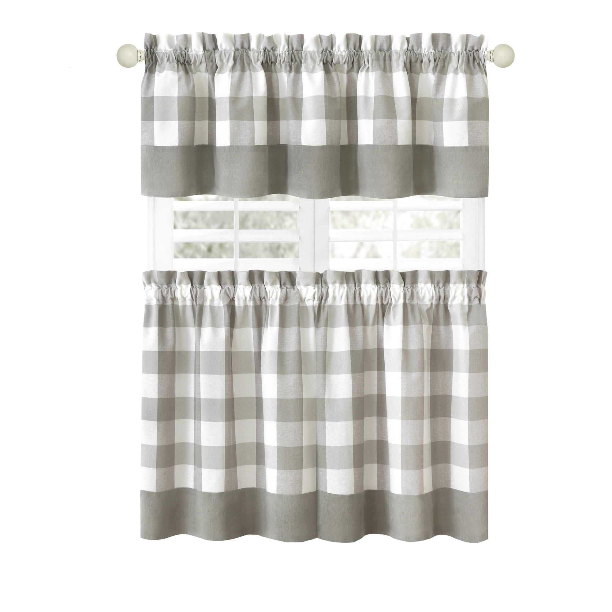 Woven Trends Kitchen Curtains and Valances Set, Classic Country Plaid ...