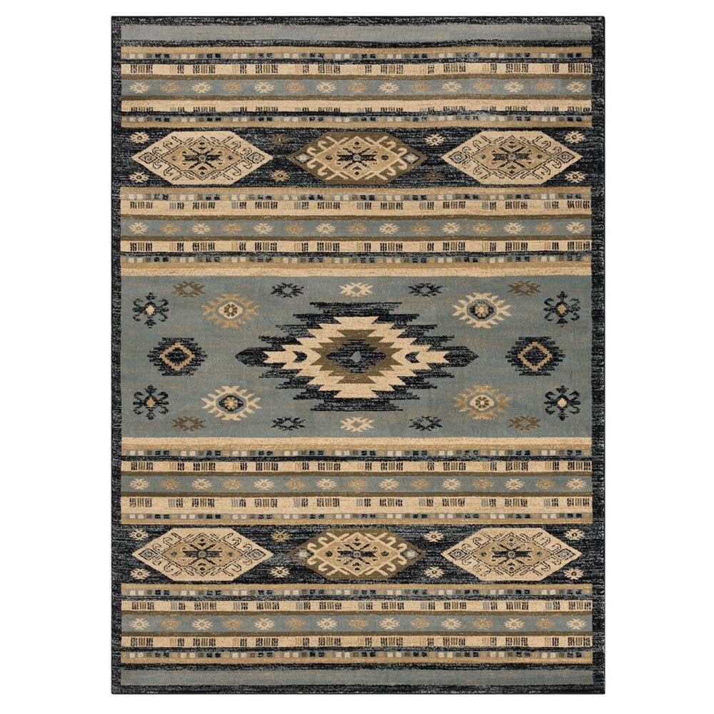 Woven Trends Plateaus Area Rug 3115 60960 Eagle Eye Blue 5' x 7' Modern ...