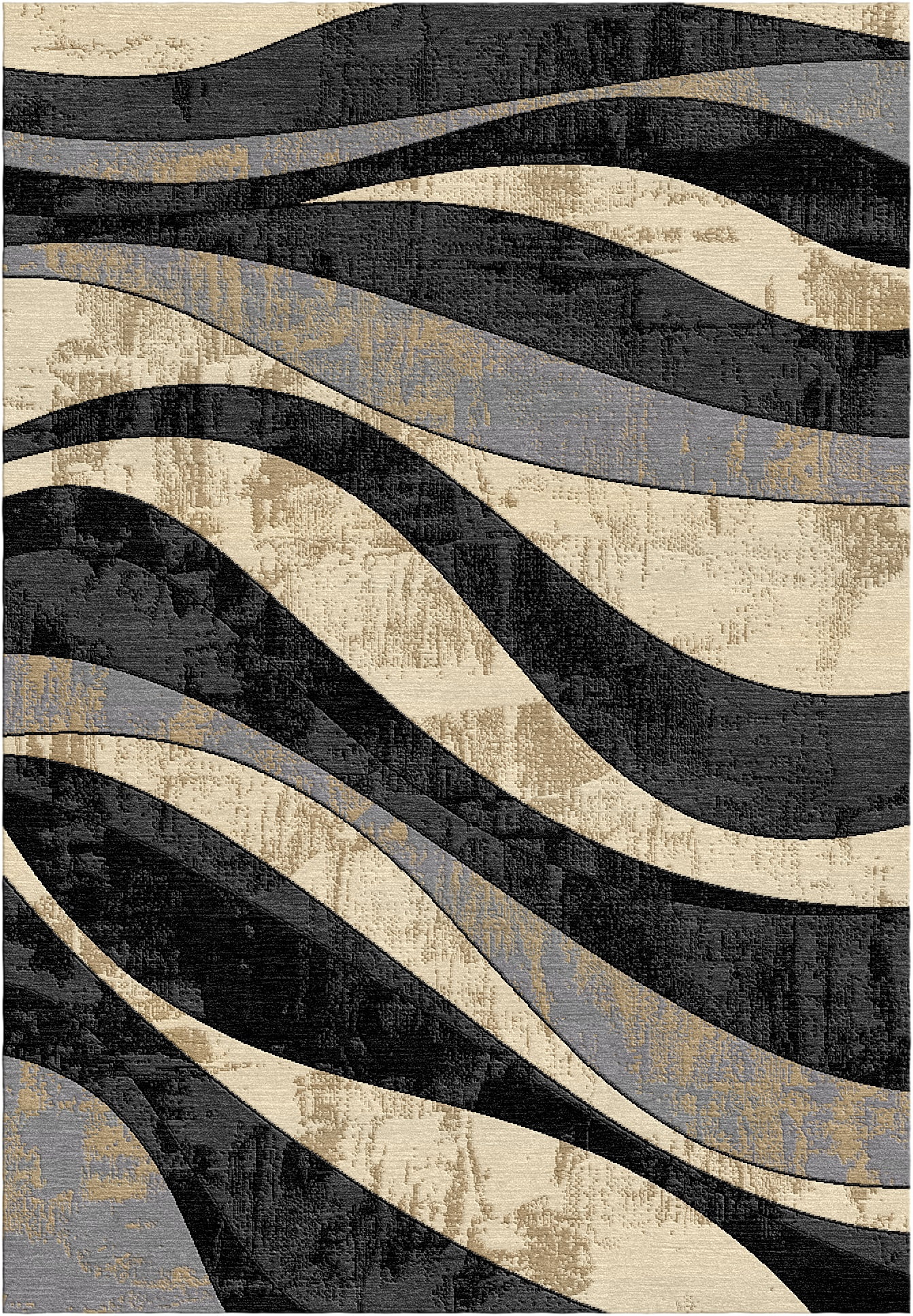 Woven Trends Soho Hallway Runner Rug with Modern Abstract Waves Pattern ...