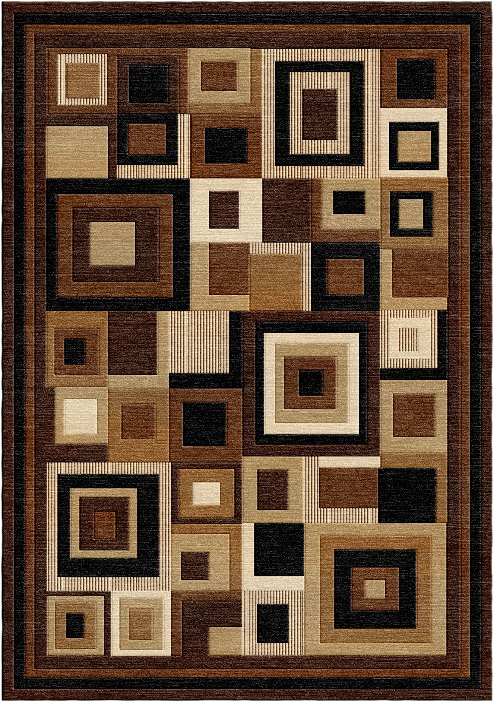 Woven Trends Soho Hallway Runner Rug with Modern Geometric Bordered ...