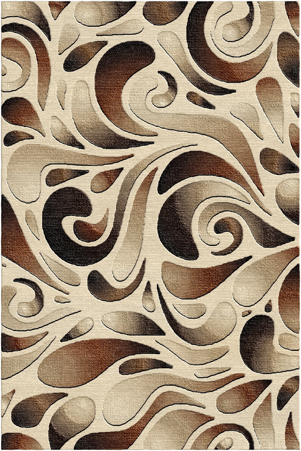Woven Trends Soho Area Rug Modern Abstract Swirl Pattern, 5'2