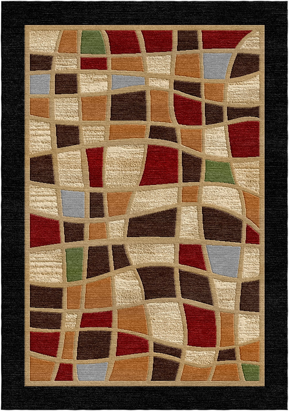 Woven Trends Soho Area Rug with Modern Border Geometric Mosaic Pattern ...