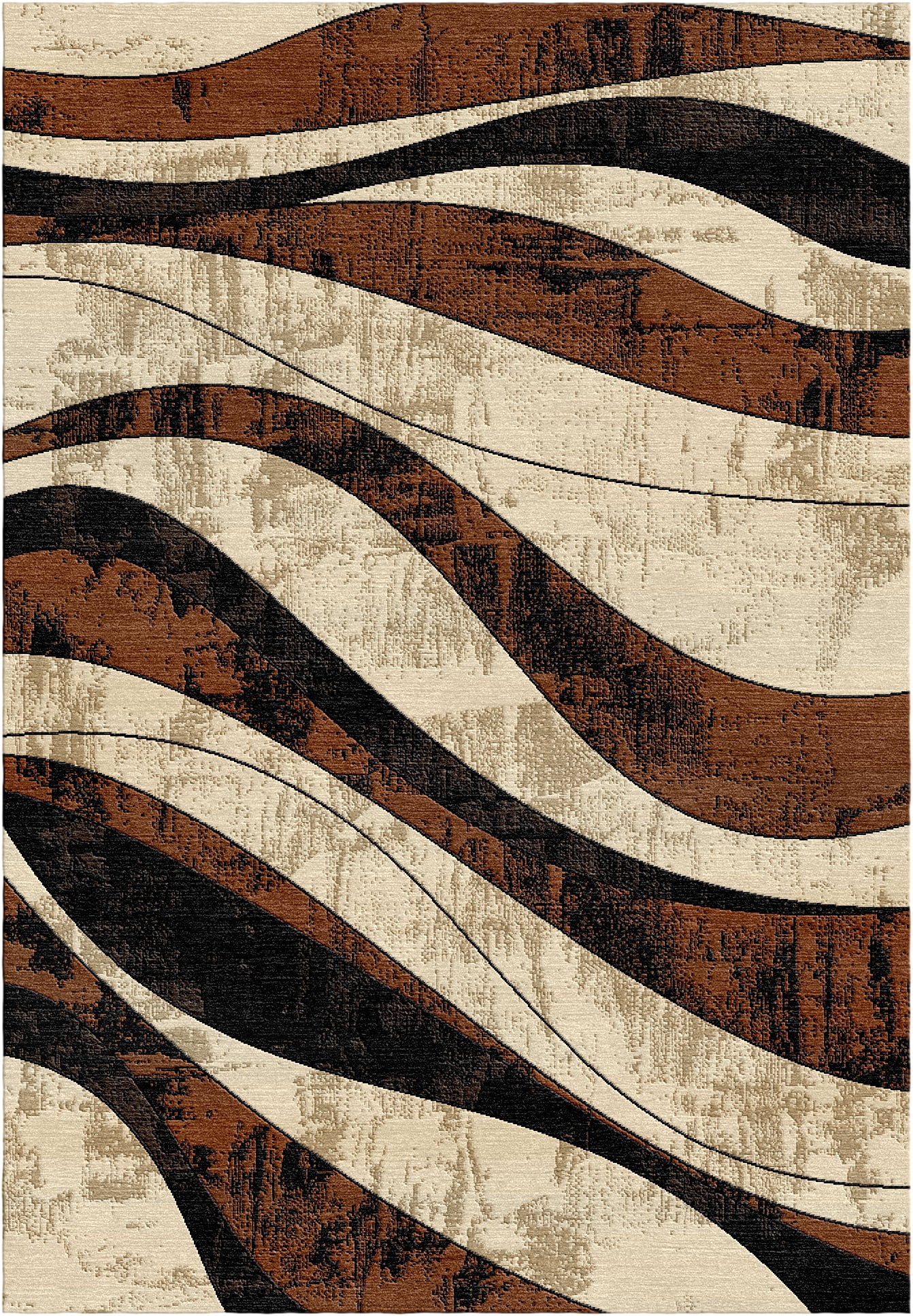 Woven Trends Soho Area Rug with Modern Abstract Waves Pattern, 5'2" x 7 ...