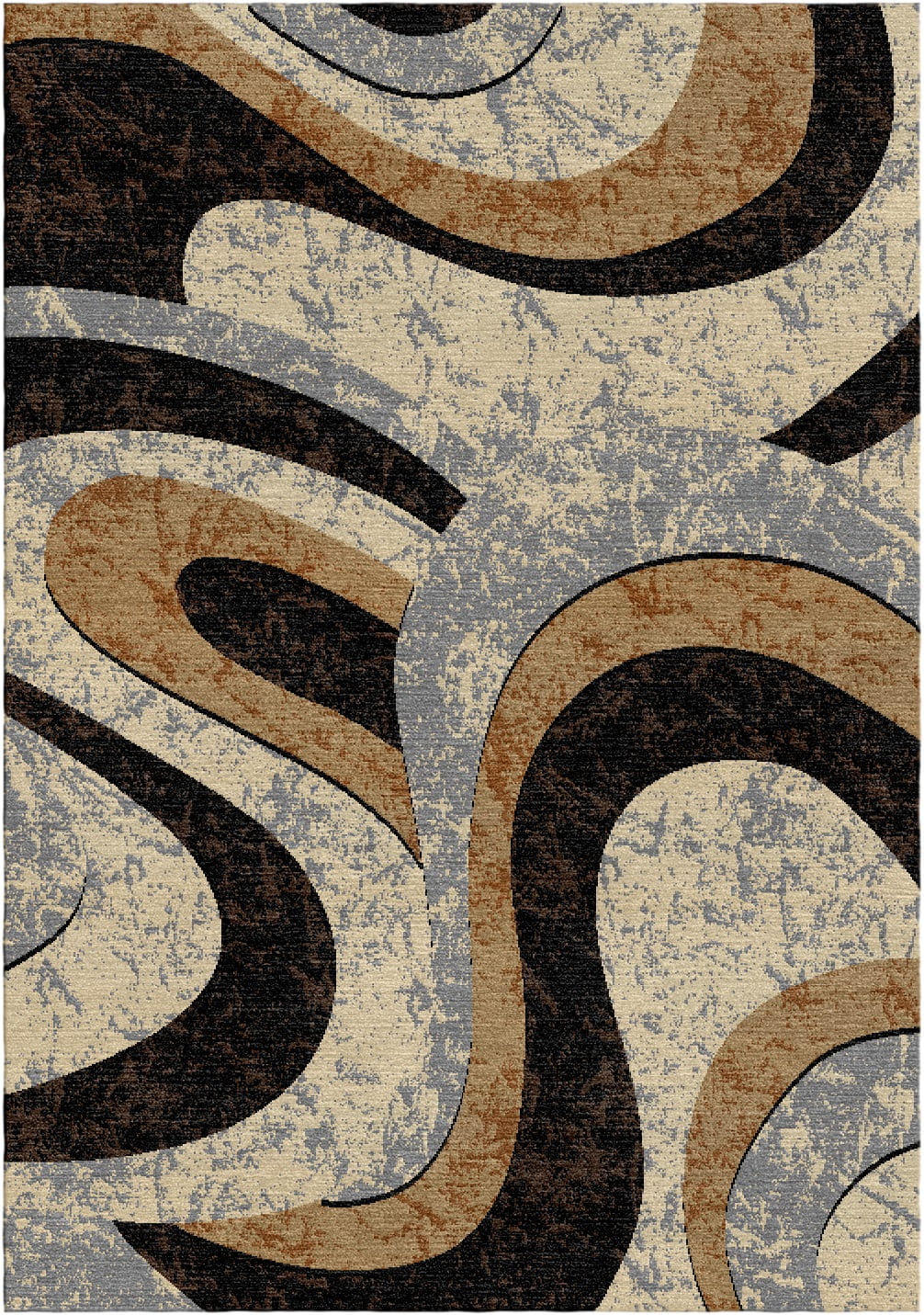 Woven Trends Soho Area Rug with Modern Abstract Wavy Motion Pattern, 3 ...