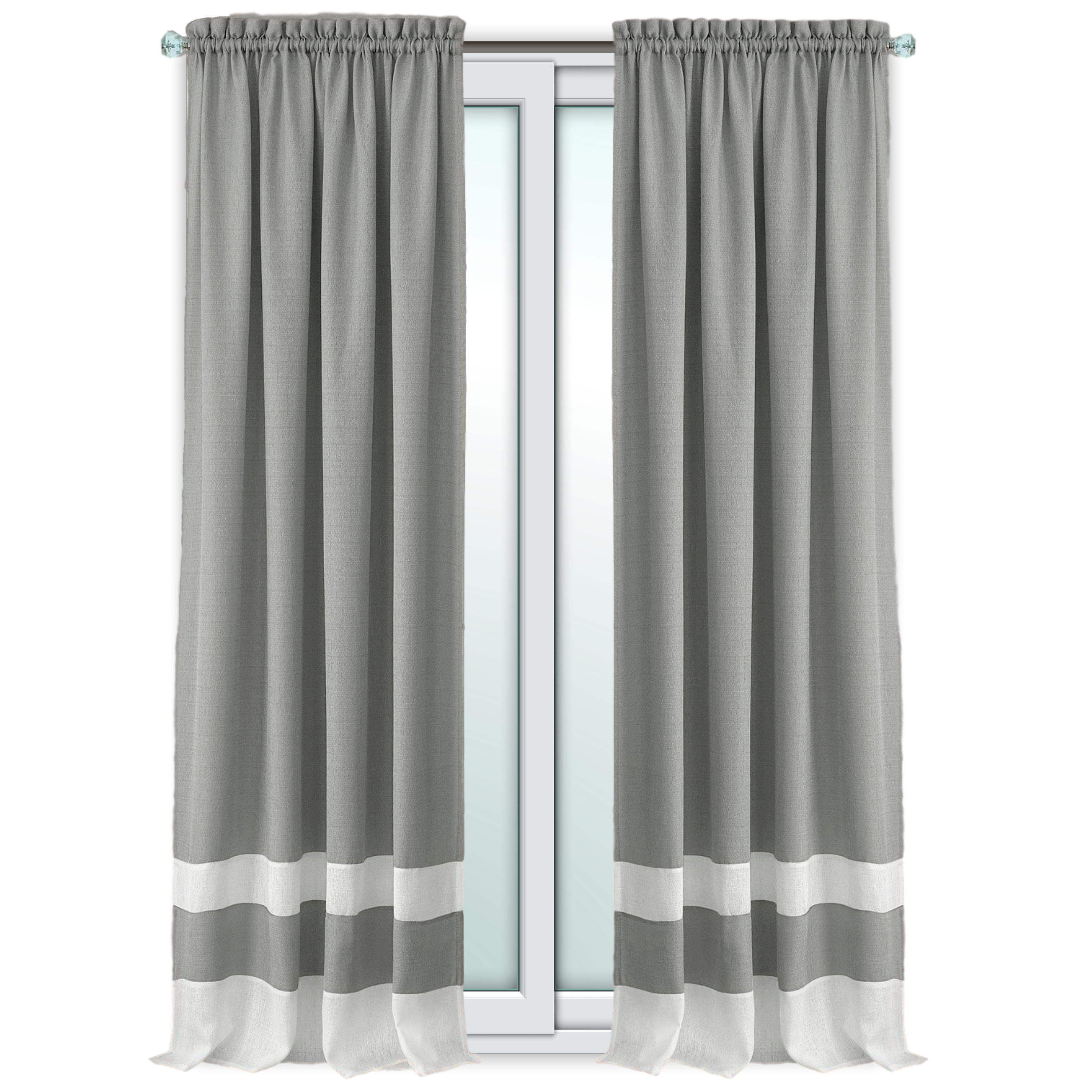 Woven Trends Two-Tone Window Curtain Panels, Rod-Pocket Light Filtering ...