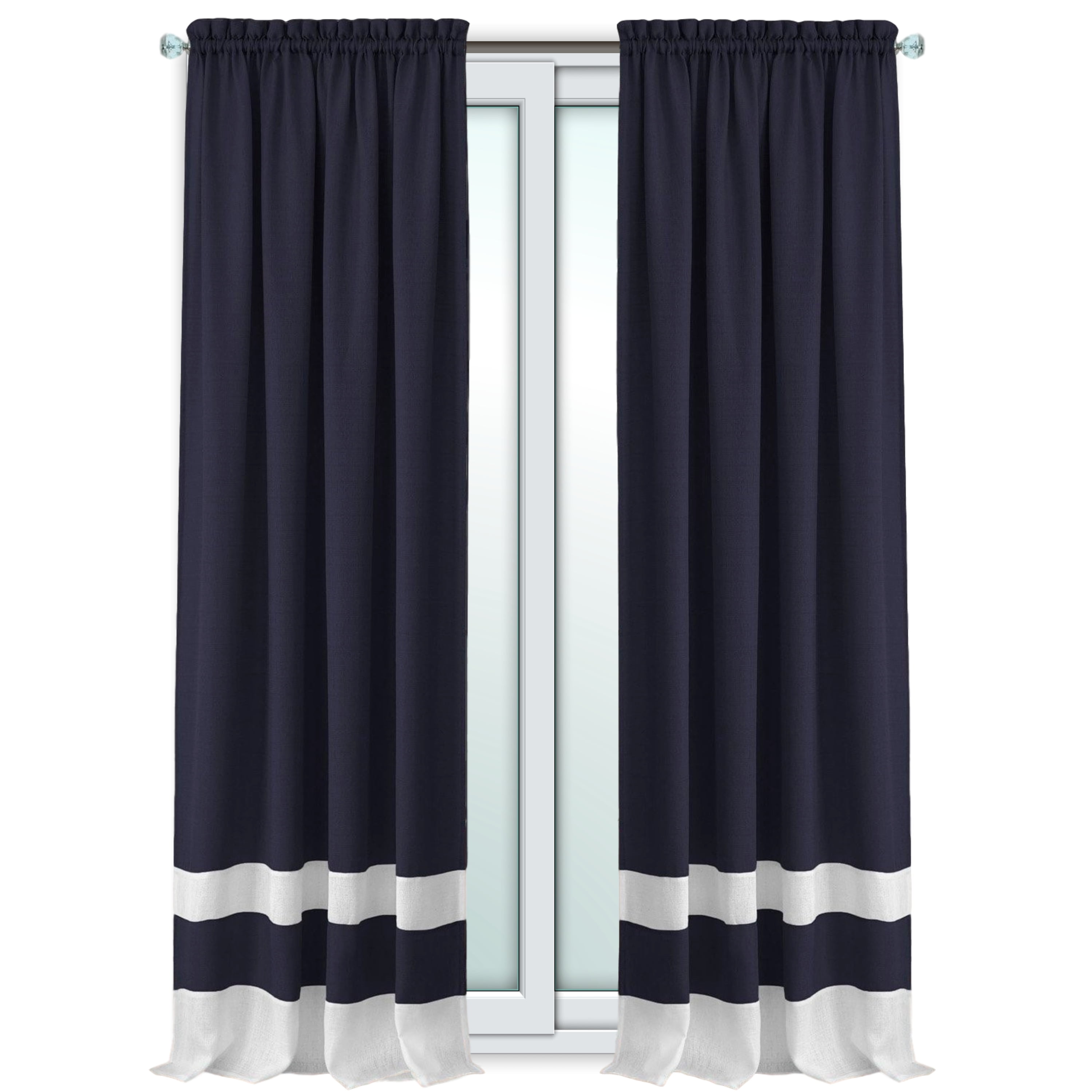 Woven Trends Two-Tone Window Curtain Panels, Rod-Pocket Light Filtering ...