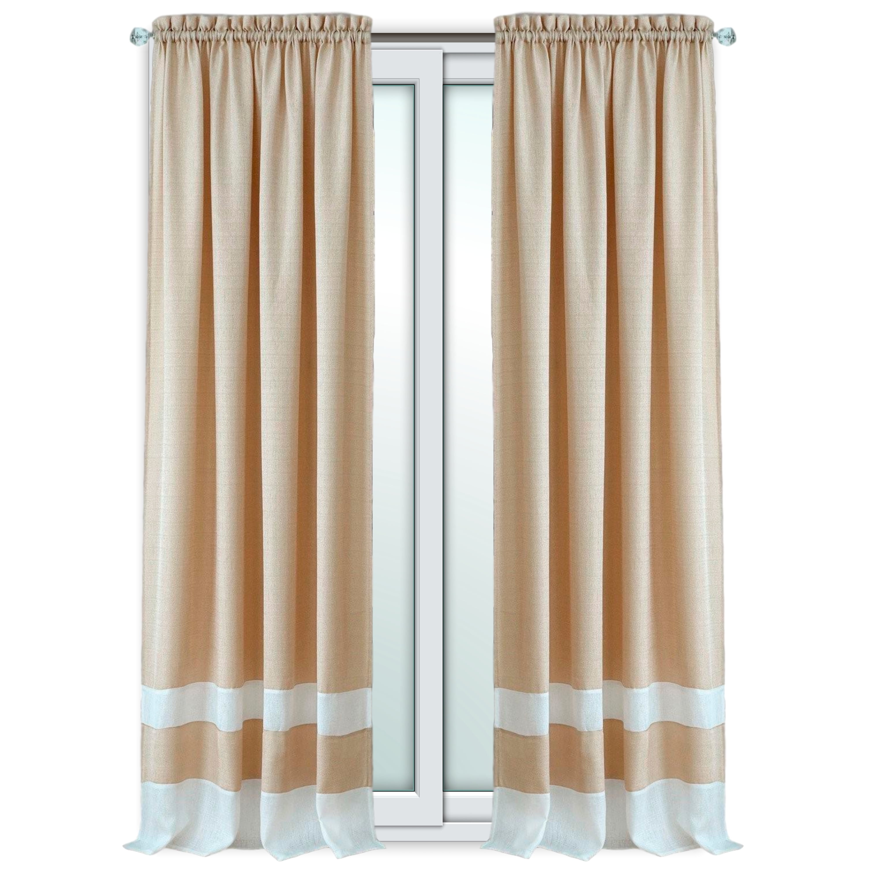 Woven Trends Two-Tone Window Curtain Panels, Rod-Pocket Light Filtering ...