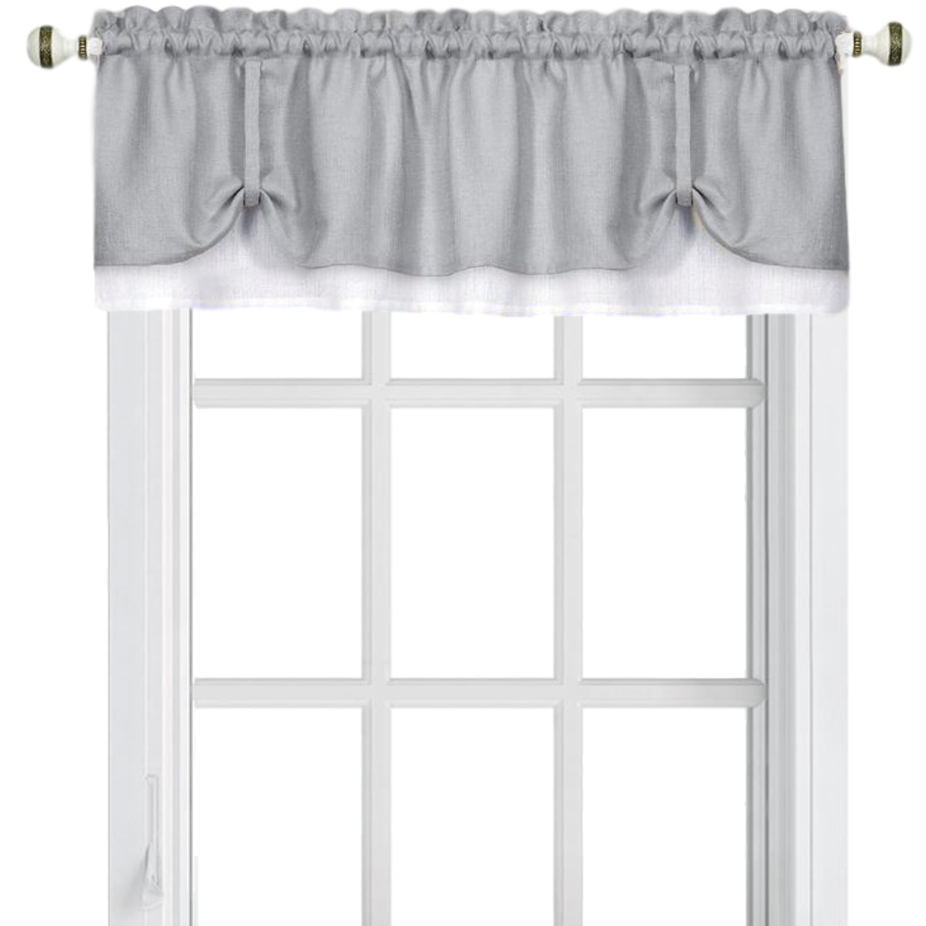 Woven Trends Two-Tone Window Curtain Valance, Double Layer Short ...