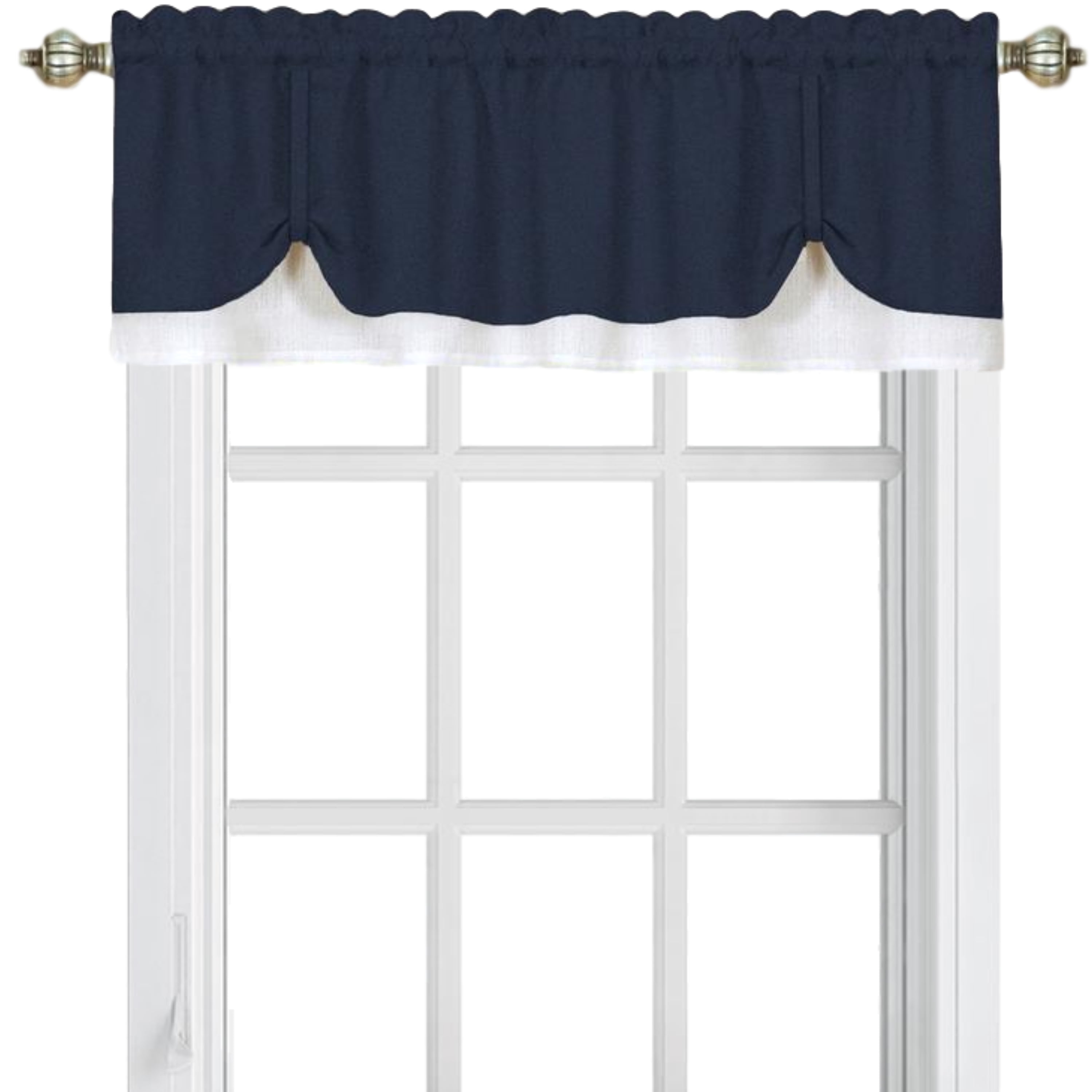 Woven Trends Two-Tone Window Curtain Valance, Double Layer Short ...