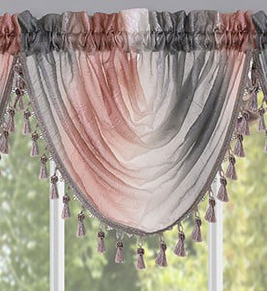 Woven Trends Valances for Windows, Ombre Curtains Modern Semi-Sheer ...