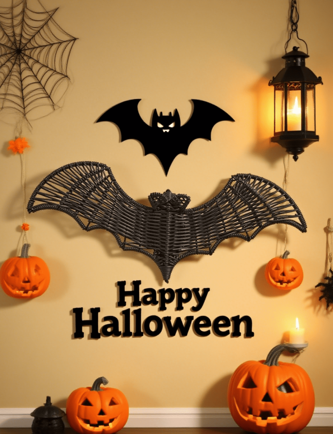 Woven Wicker Bat Decor 2025 NEW Halloween Decorations, Artistic Design ...