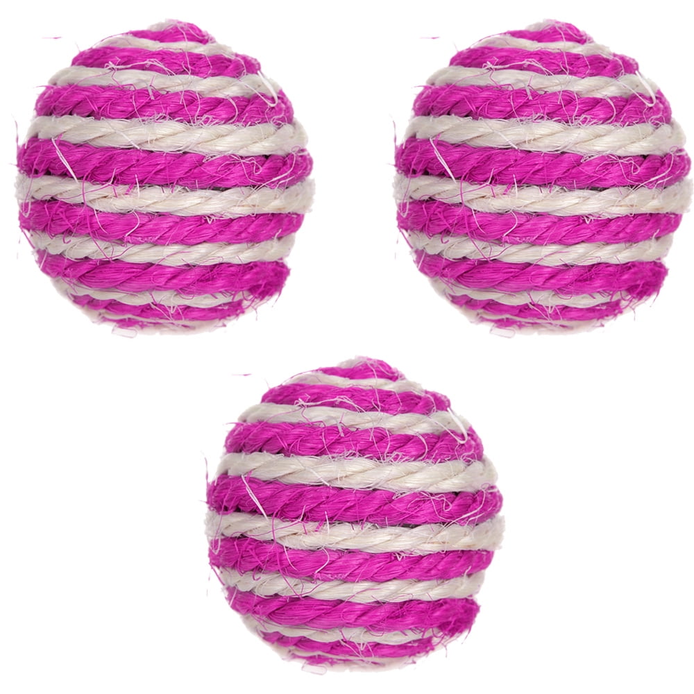 Woven Wool String Rattle Ball Toy Set for Cats - Assorted Colors ...