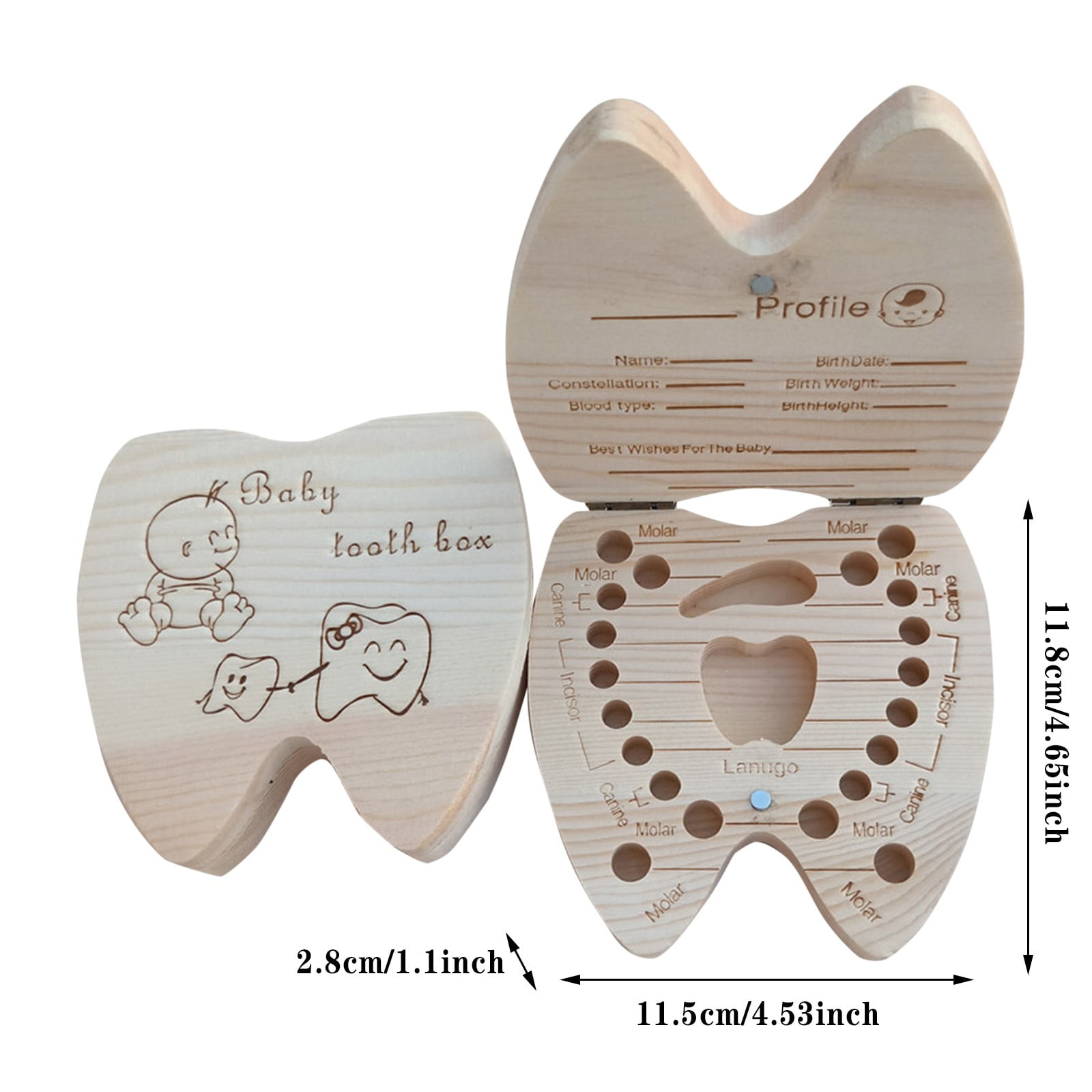 Woven fabric stackable Wooden Deciduous Box Fetal Hair Umbilical Cord ...