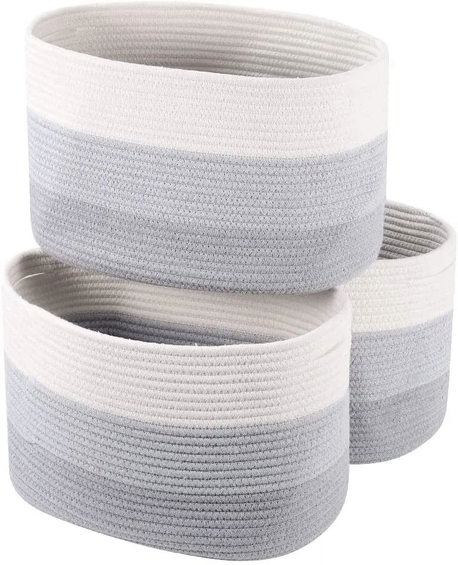 Woven storage Basket Storage Bins for Playroom Laundry Bedroom Set of 3 ...