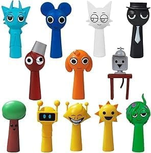 WovenWink 12Pcs S-prunki Cartoon Figures Set, Sprunki Action Figures ...