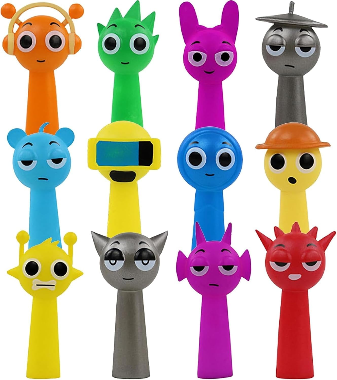 WovenWink 12Pcs Sprunki Toys Ornaments Set, Sprunki Figures Colourful ...