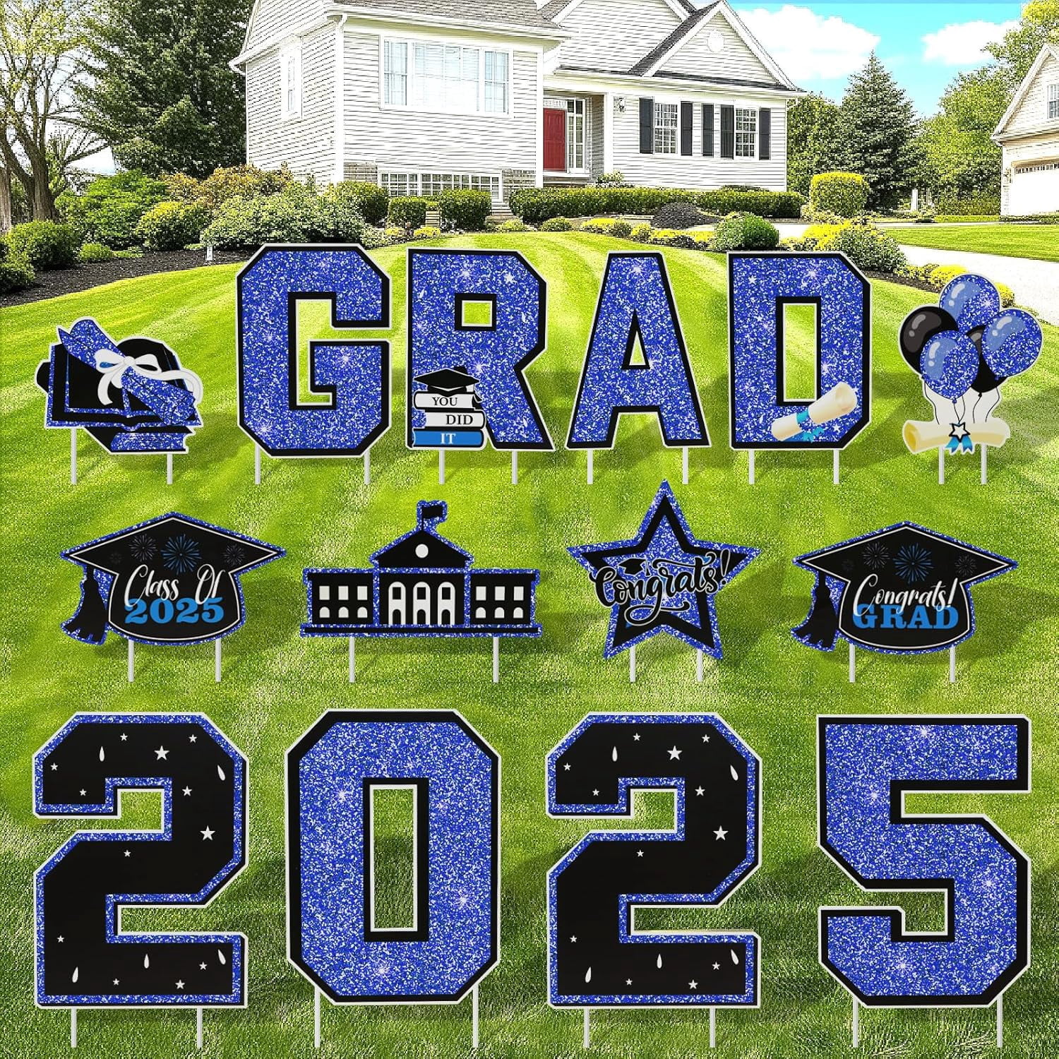 WovenWink 14 PCS Graduation Yard Signs Class of 2025, Graduation ...